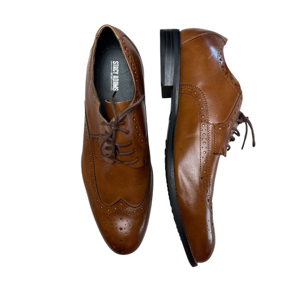 Stacy Adams | Shoes | Stacy Adams Brown Leather Oxford Wingtip Sz 4w ...